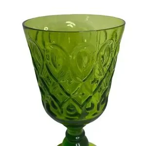 Zrike | Dining | Set Of 4 Zrike Brands Teardrop Pressed Glass Green ...